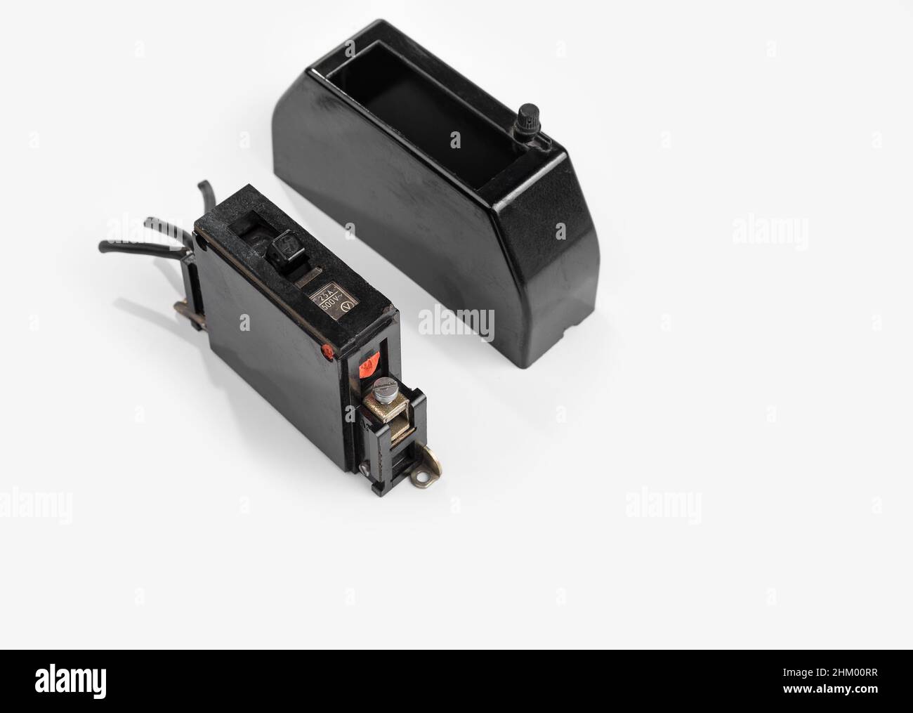 Old retro bakelite electric breaker on a white background Stock Photo ...