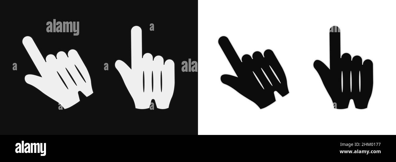 Hand cursors in white and black gloves Stock Vector Image & Art - Alamy