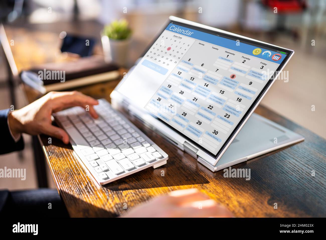 Appointment Schedule Planner And Date Calendar On Hybrid Laptop Stock ...