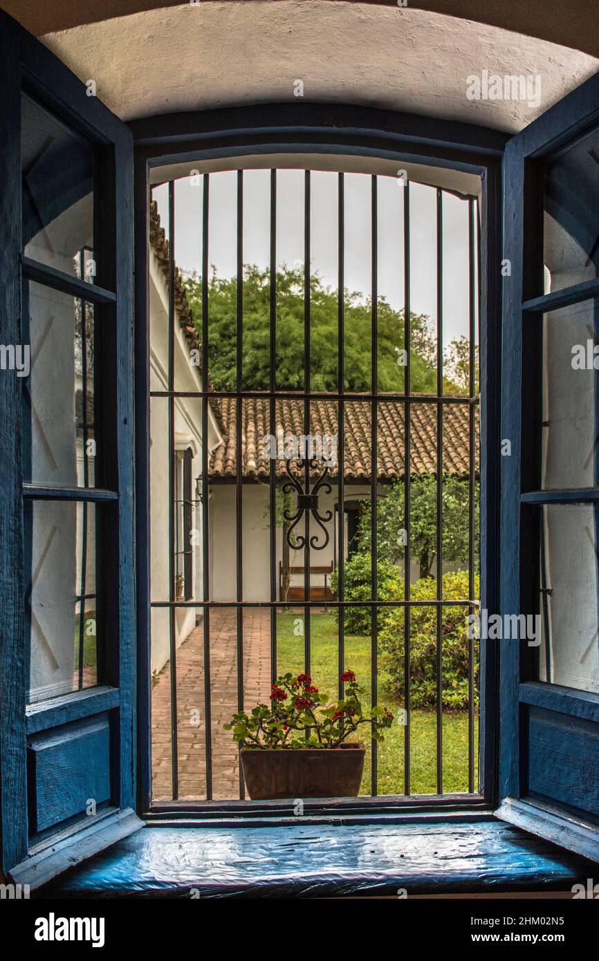 View of outside from a window in Tucuman Historical House, Tucuman City, Argentina Stock Photo ...