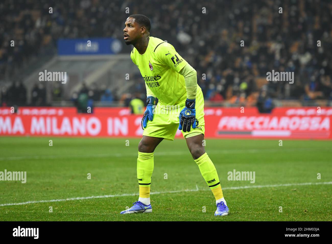 Milano, Italy. 05th Feb, 2022. Goalkeeper Mike Maignan (16) of AC Milan ...
