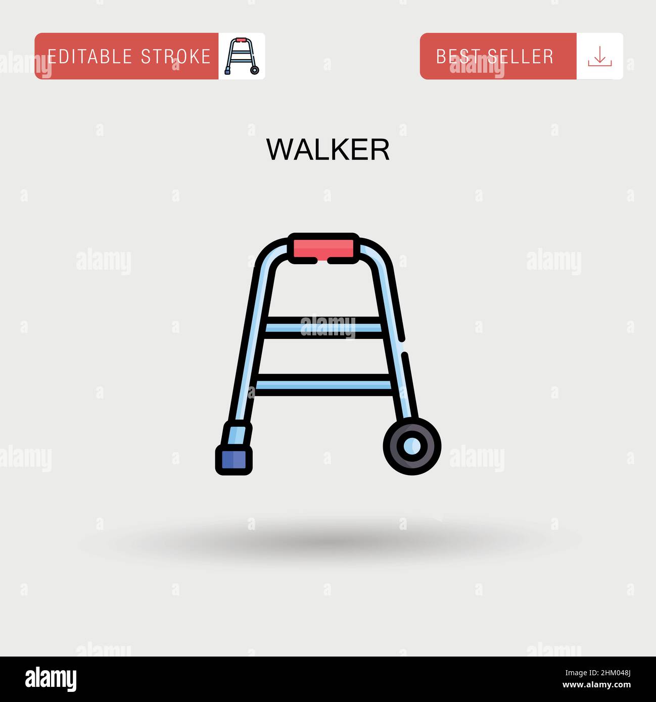 Old man with walker Stock Vector Images - Alamy