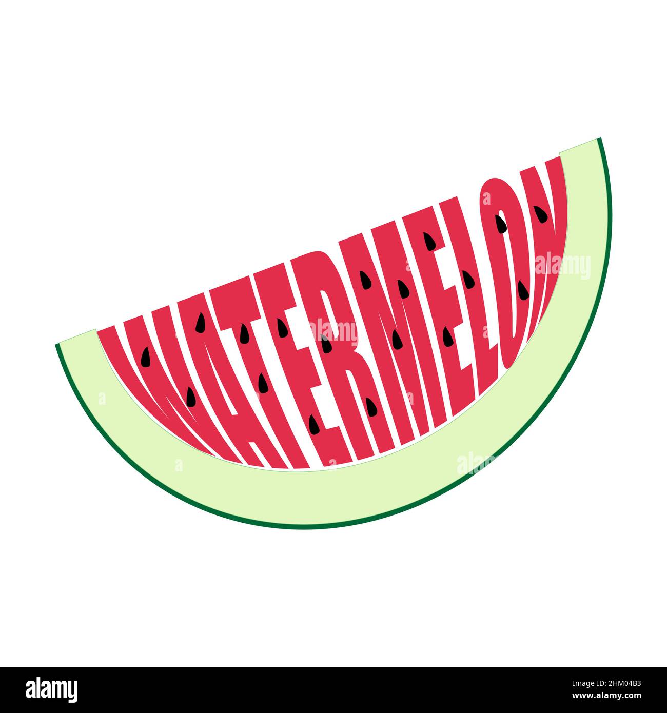 watermelon vector illustration of letters inscribed in the shape of an ...