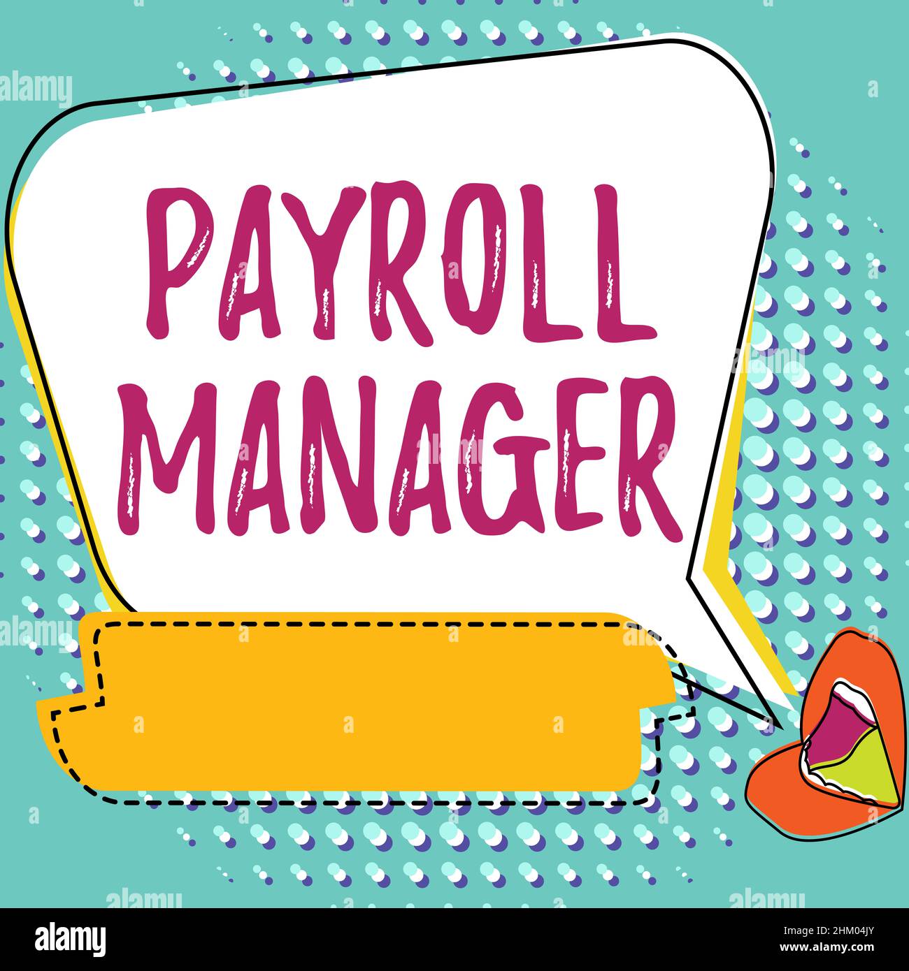 Sign displaying Payroll Manager. Business showcase Maintains payroll ...