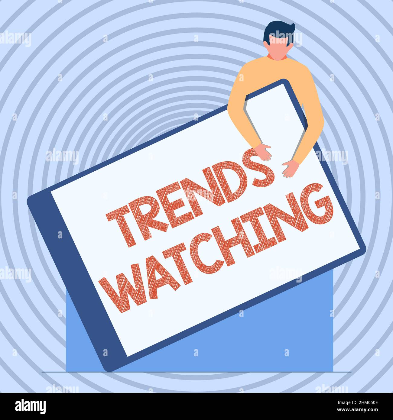 Sign displaying Trends Watching. Word for change or development towards ...