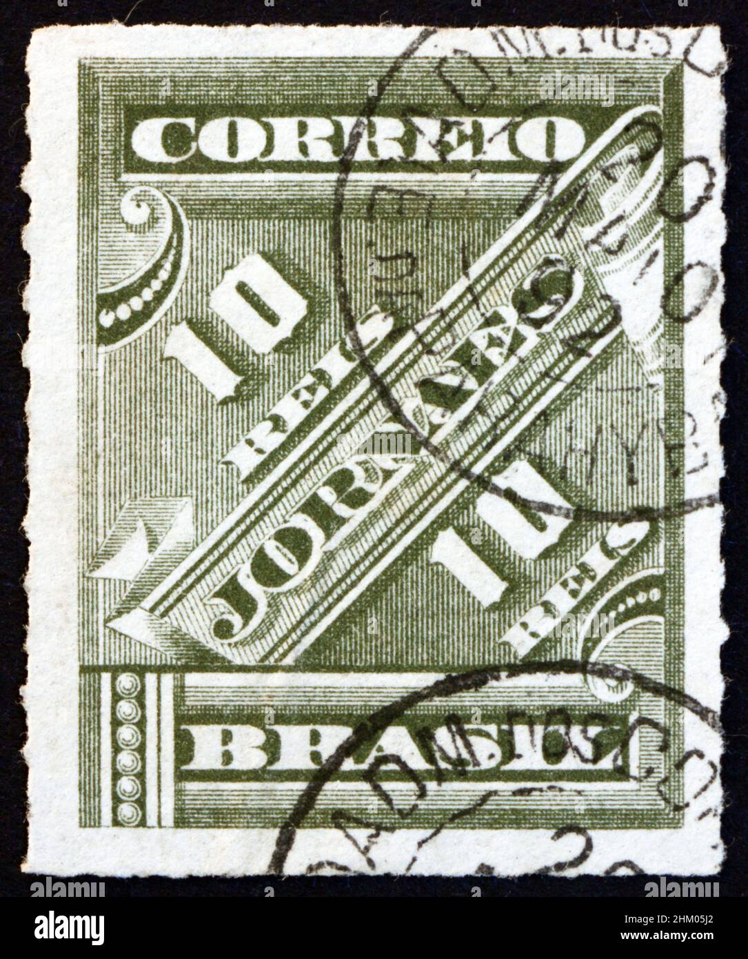 BRAZIL - CIRCA 1889: a stamp printed in Brazil shows newspaper stamp ...