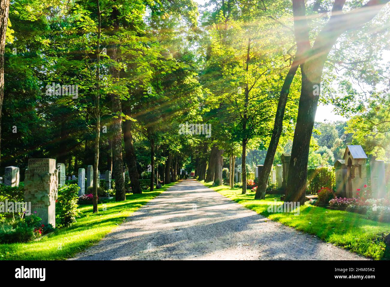 Munich, Germany - View on cemetery of Ostfriedhof Stock Photo - Alamy