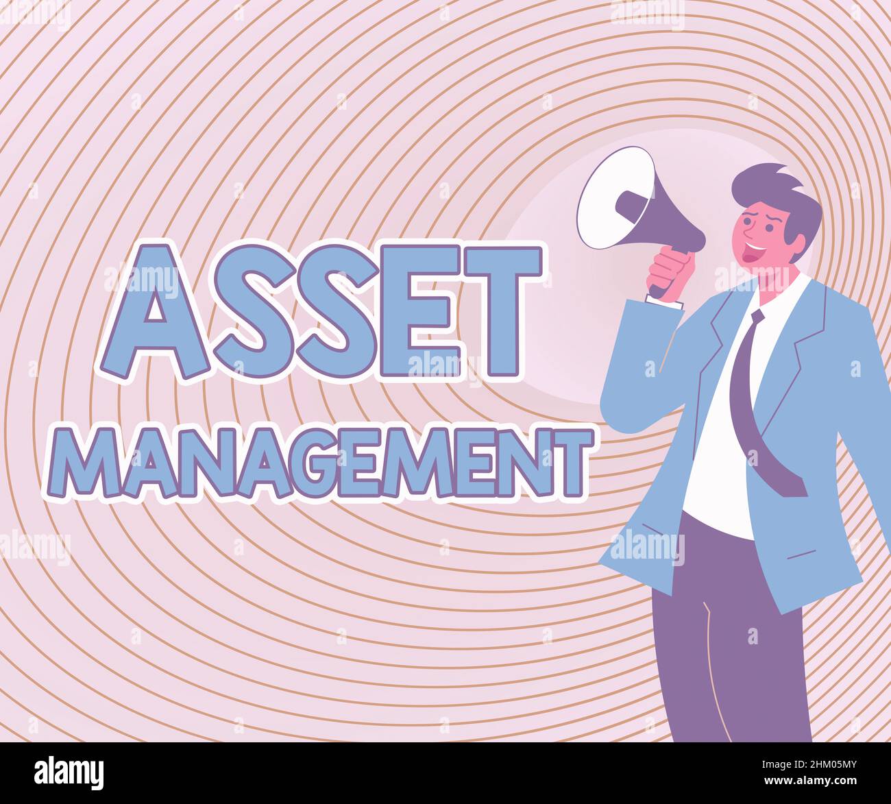 Text sign showing Asset Management. Business overview systematic ...