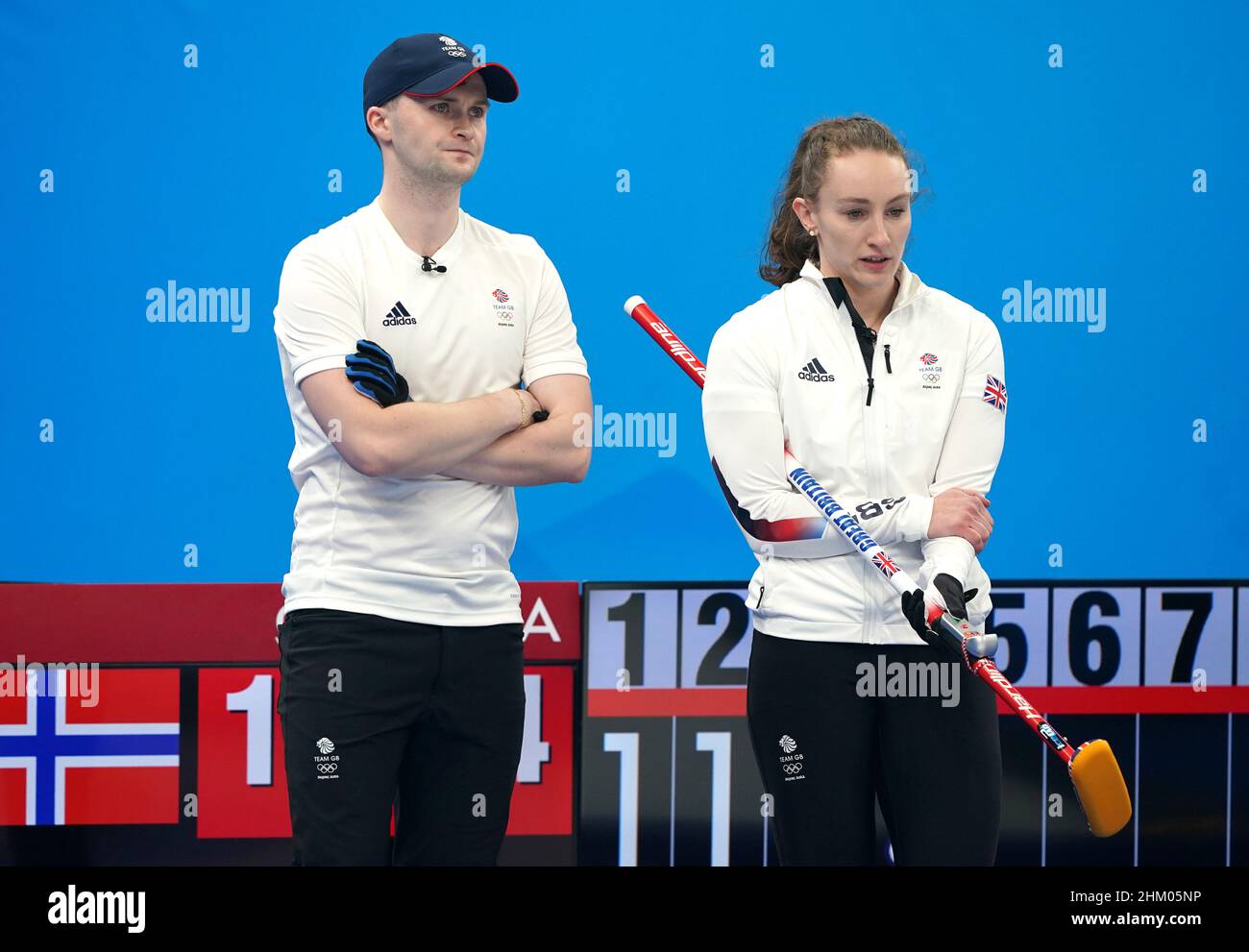 Great Britain's Bruce Mouat and Jennifer Dodds in action against Norway ...