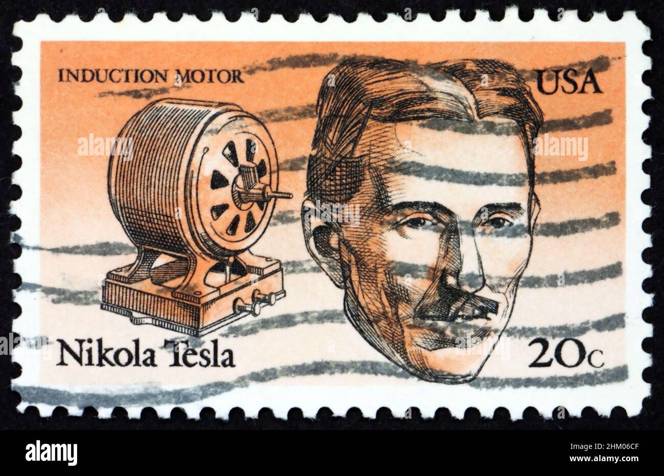 USA - CIRCA 1983: a stamp printed in the USA shows Nikola Tesla and ...