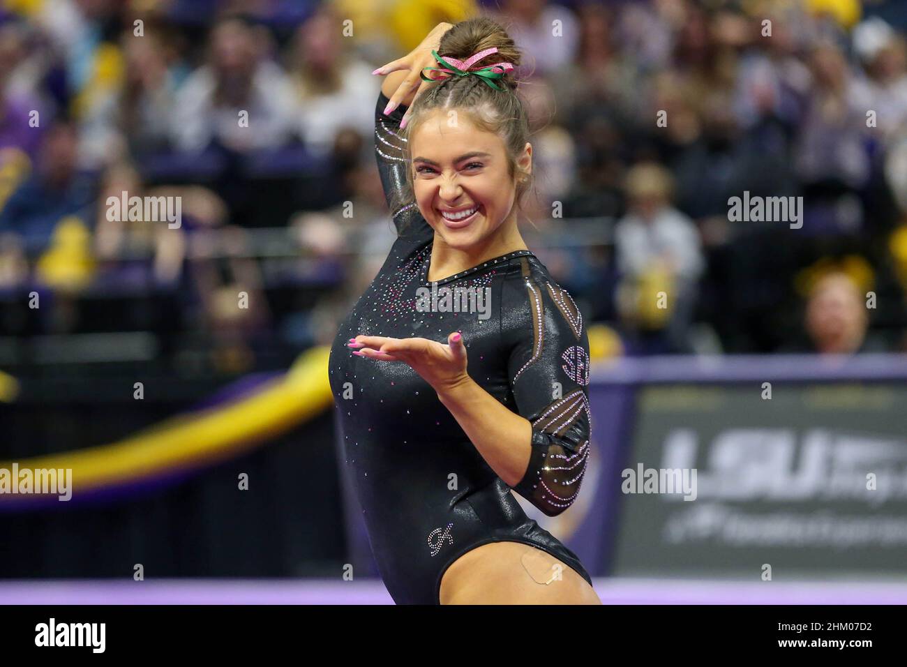 February 05, 2022: LSU's Christina Desiderio performs her floor routine ...