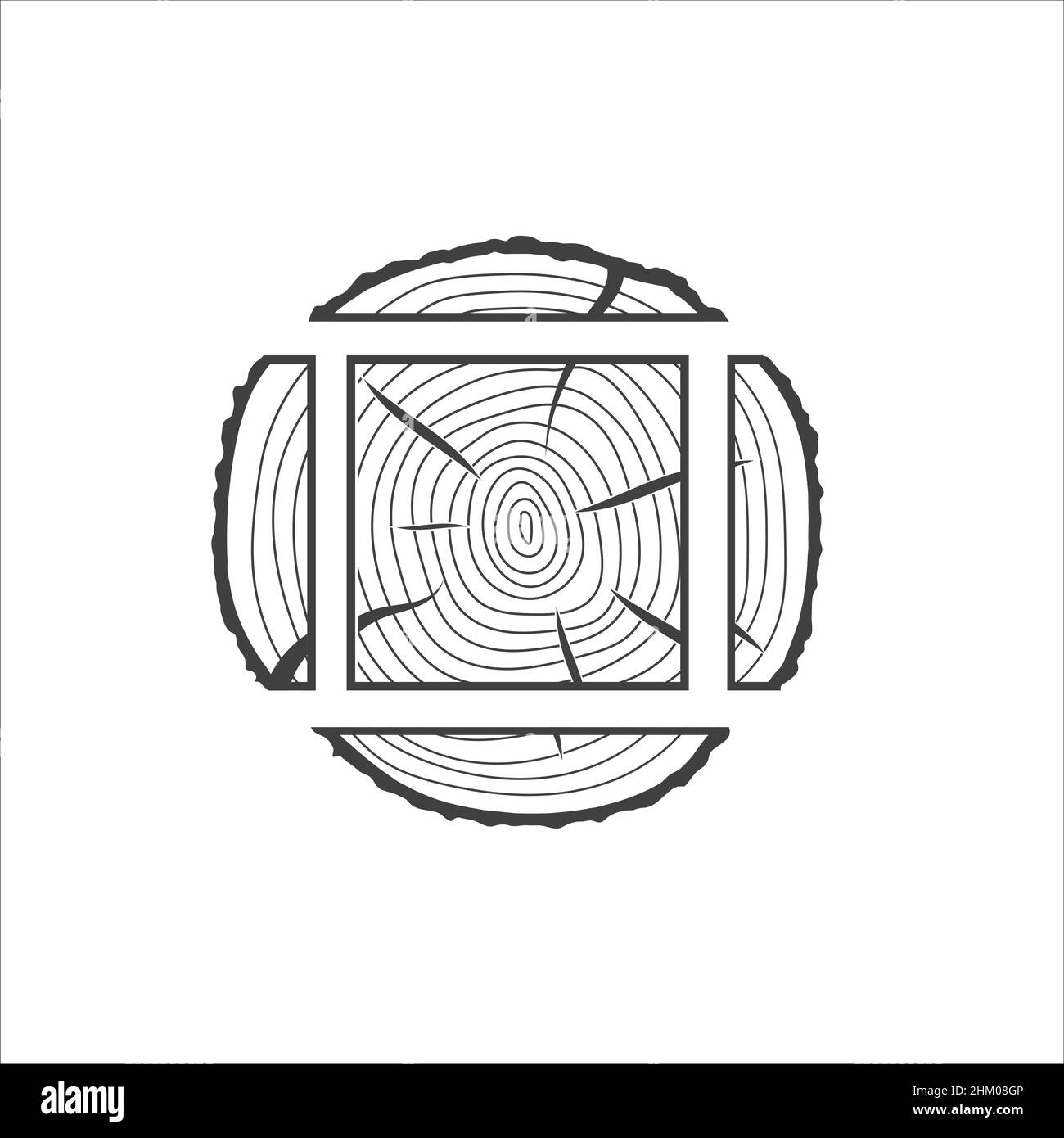 Wood texture icon. Tree rings icon on white background Stock Vector ...