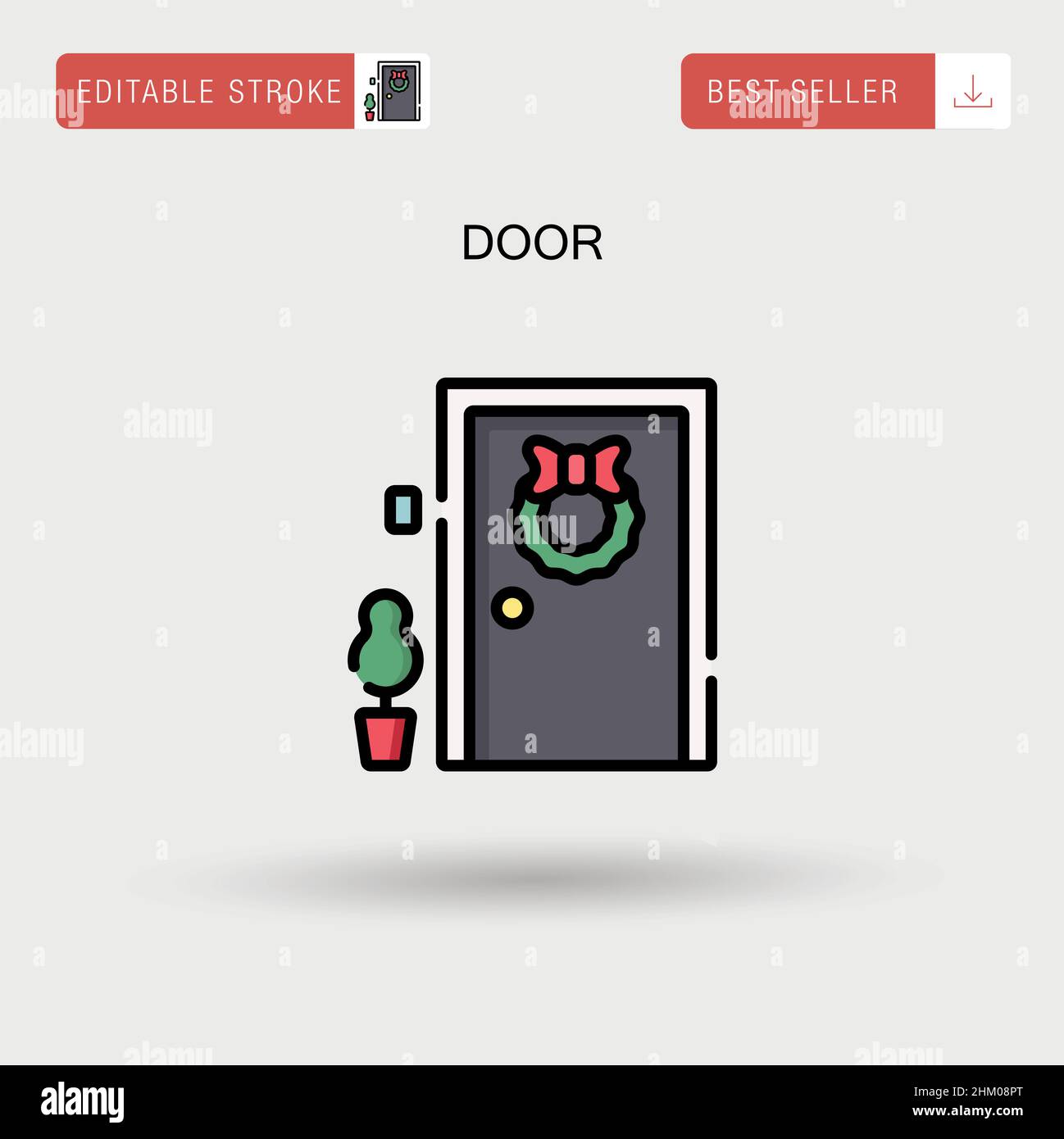 Detail wooden front door Stock Vector Images - Alamy