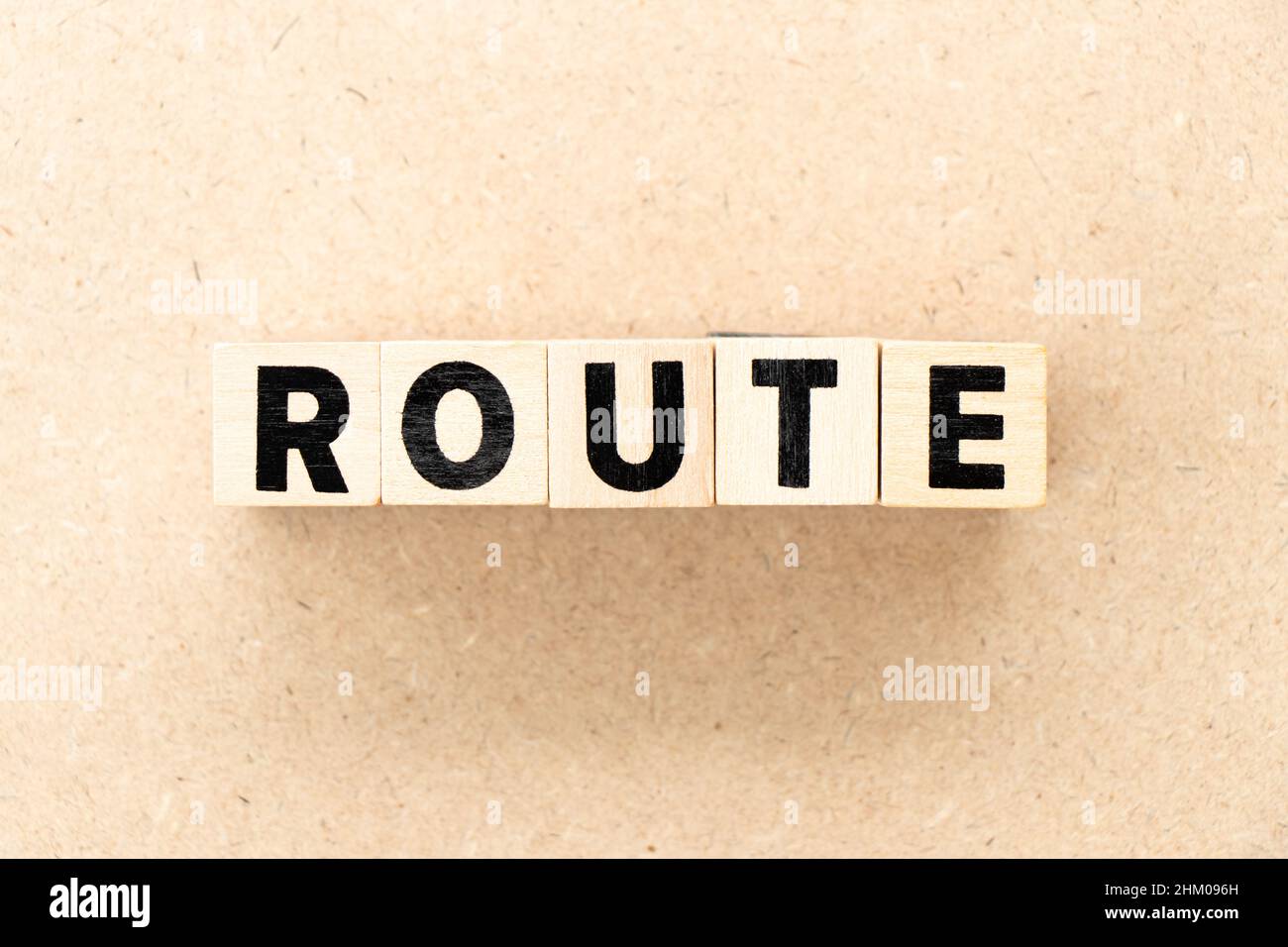 Alphabet letter block in word route on wood background Stock Photo - Alamy