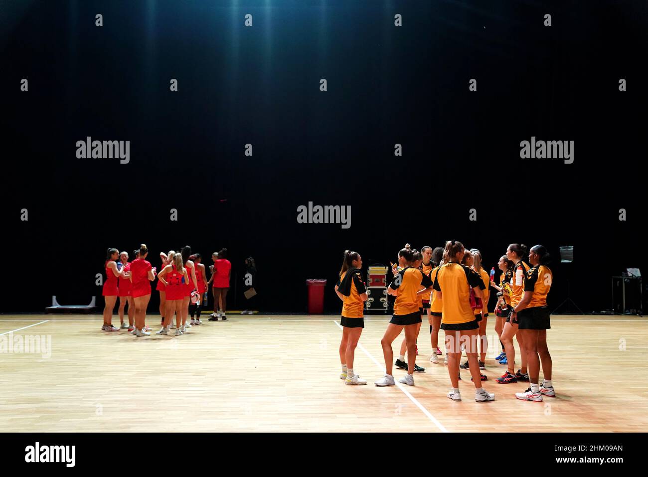 Both sides prepare to play before the Vitality Netball Superleague ...