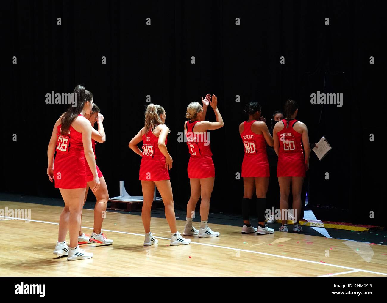 Stratchclyde Sirens prepare to play before the Vitality Netball ...