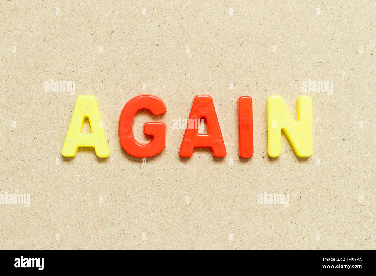 Color alphabet letter with word again on wood background Stock Photo ...