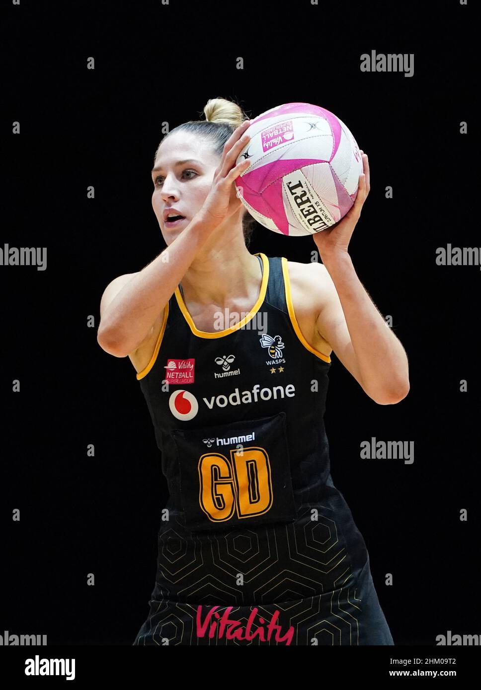 Wasps' Ella Powell-Davies after the Vitality Netball Superleague match ...
