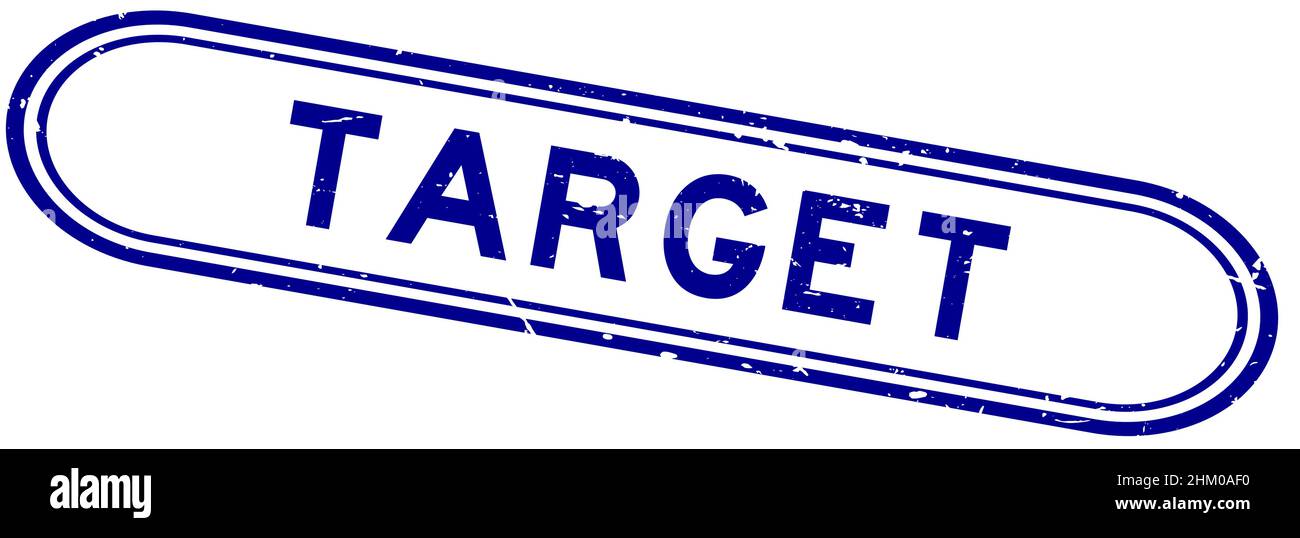 Grunge blue target word rubber seal stamp on white background Stock ...