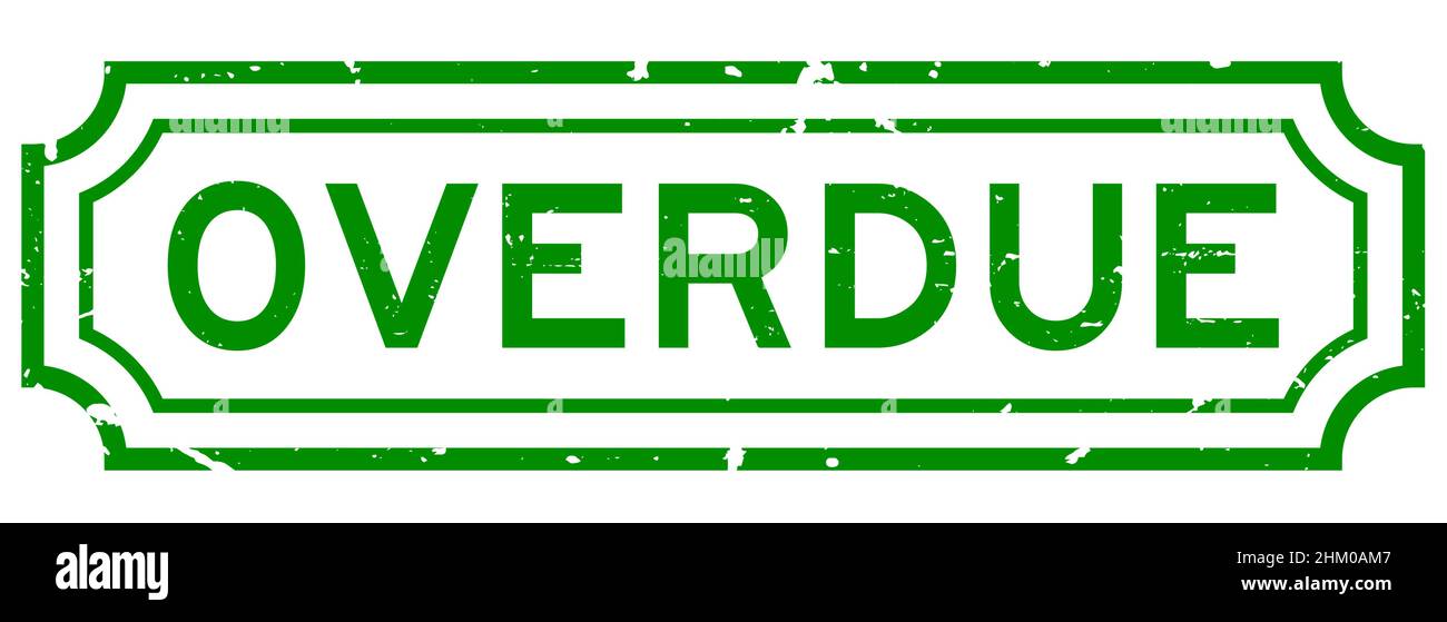 Grunge green overdue word square rubber seal stamp on white background Stock Vector Image & Art ...