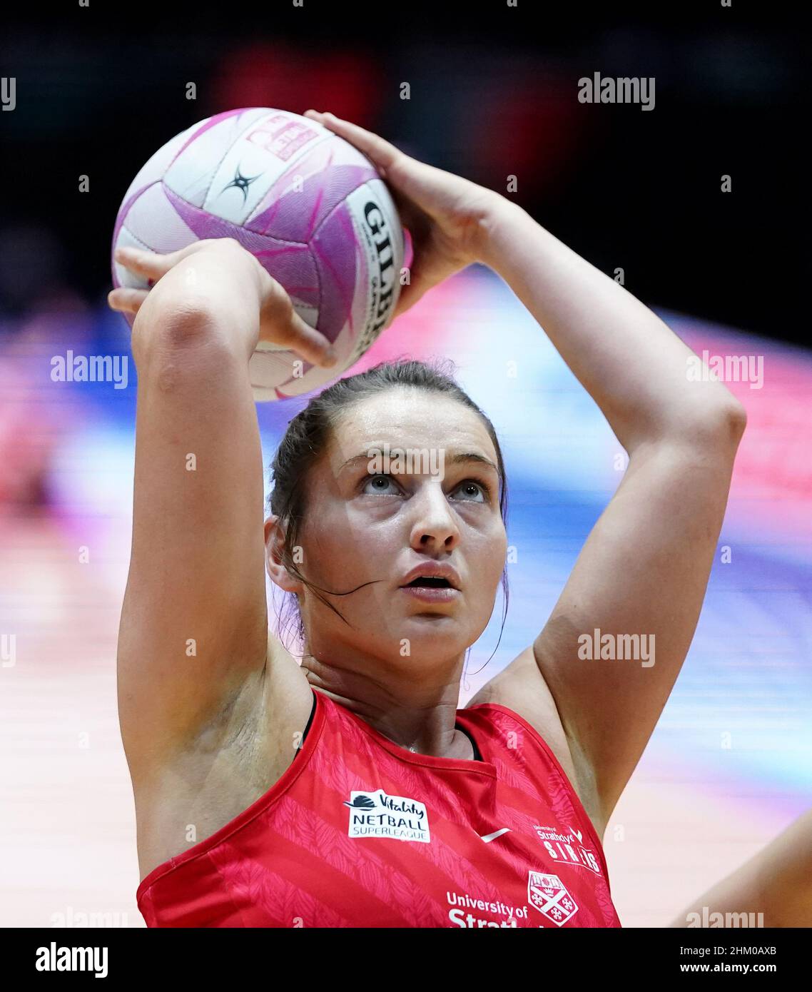 Stratchclyde Sirens' Niamh McCall during the Vitality Netball ...