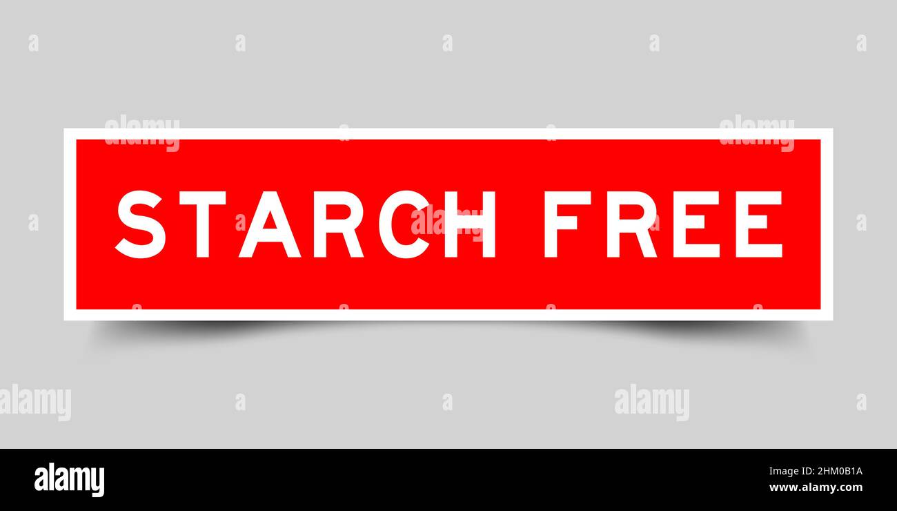 Sticker label with word starch free in color on gray background Stock ...
