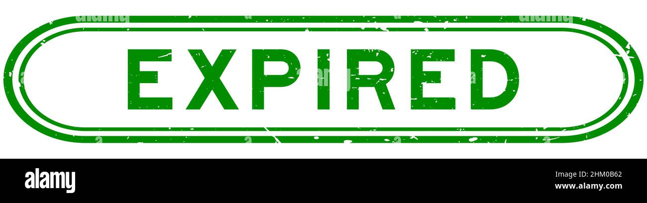 Grunge green expired word rubber seal stamp on white background Stock ...