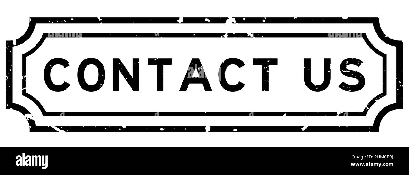 Grunge black contact us word rubber seal stamp on white background ...