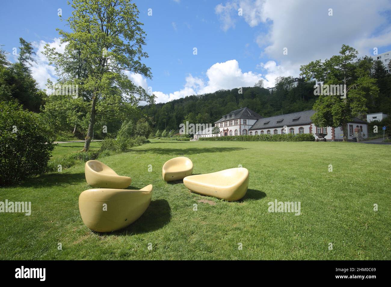 Kurpark with Moorbadehaus in Bad Schwalbach, Hesse, Germany Stock Photo ...