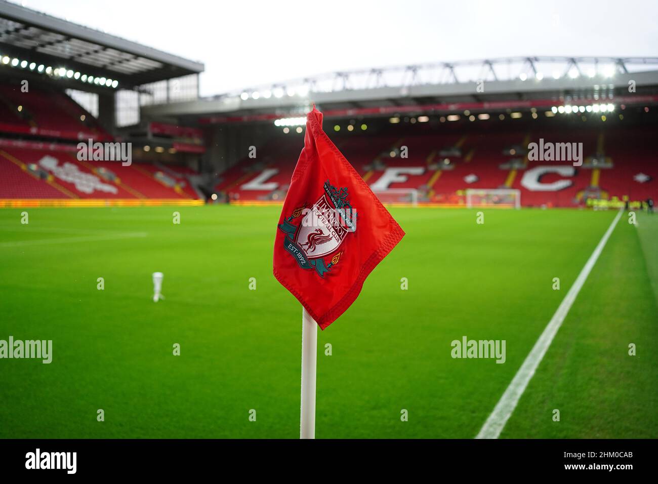 A view of a corner flag inside the stadium before the Emirates FA Cup ...