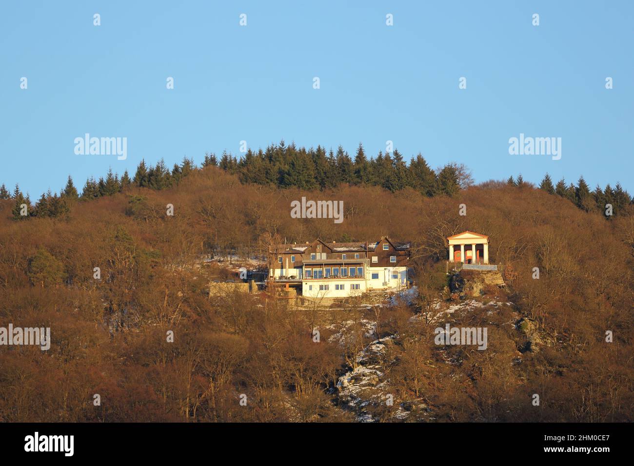 View of the Imperial Temple with restaurant, Eppstein, Taunus, Hesse ...