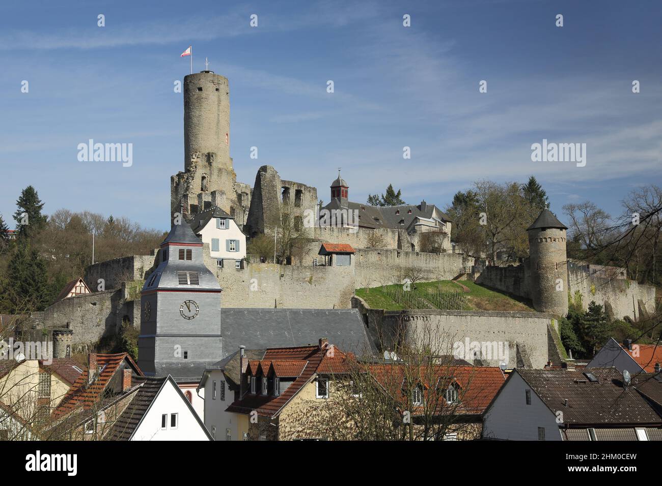 Eppstein Castle and Evangelical Valley Church in Eppstein im Taunus ...