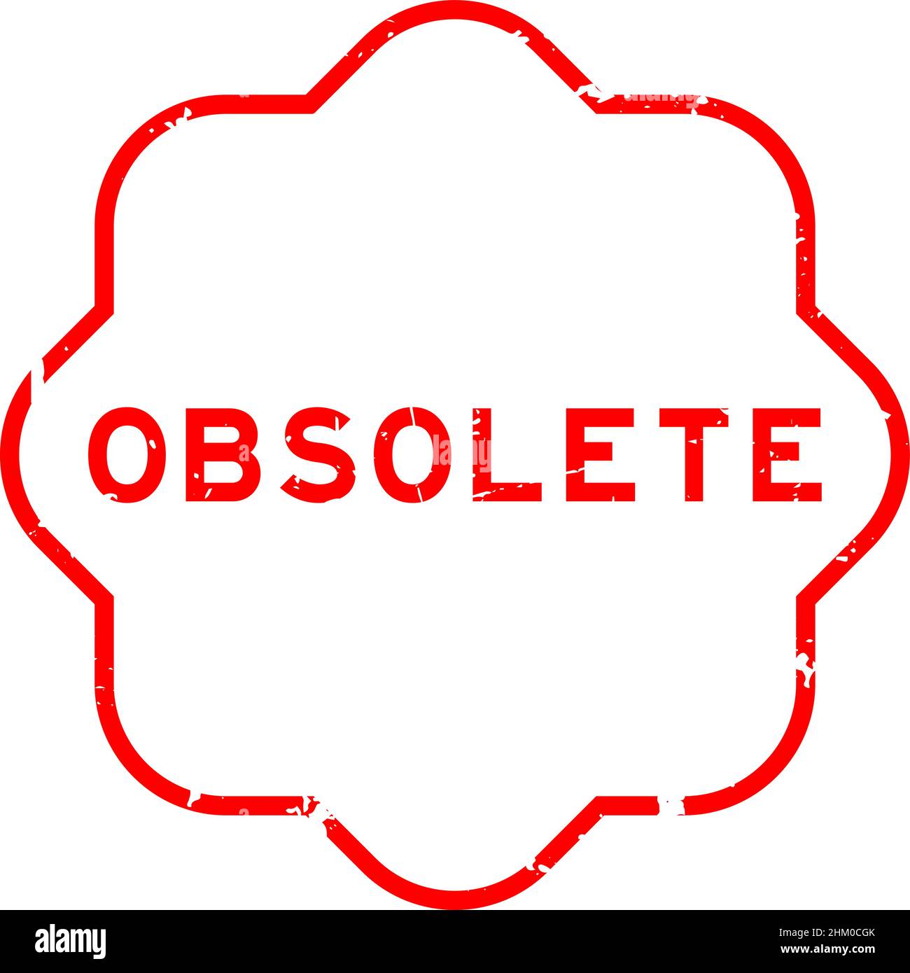 Grunge red obsolete word rubber seal stamp on white background Stock ...