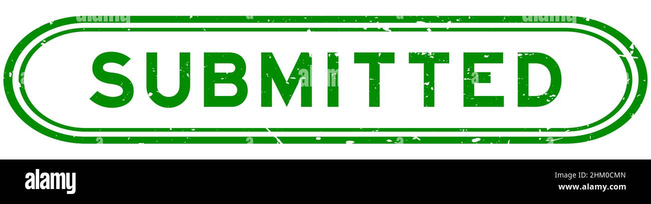 Grunge green submitted word rubber seal stamp on white background Stock ...