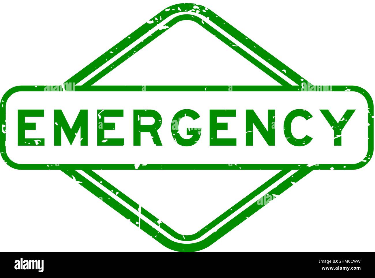 Grunge green emergency word rubber square seal stamp on white background Stock Vector Image ...