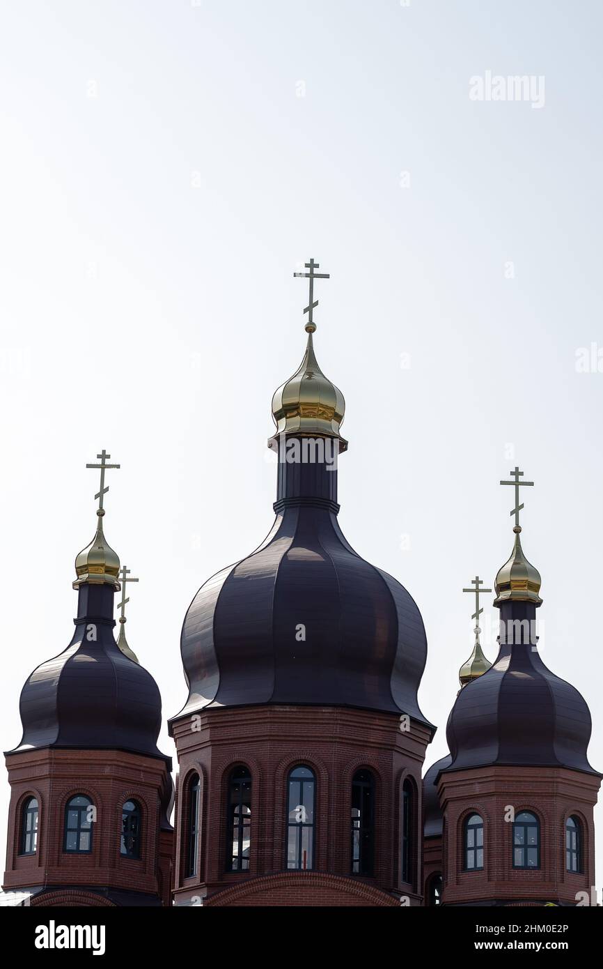 Silhouette of the Church of the Holy Spirit against a clear blue sky ...