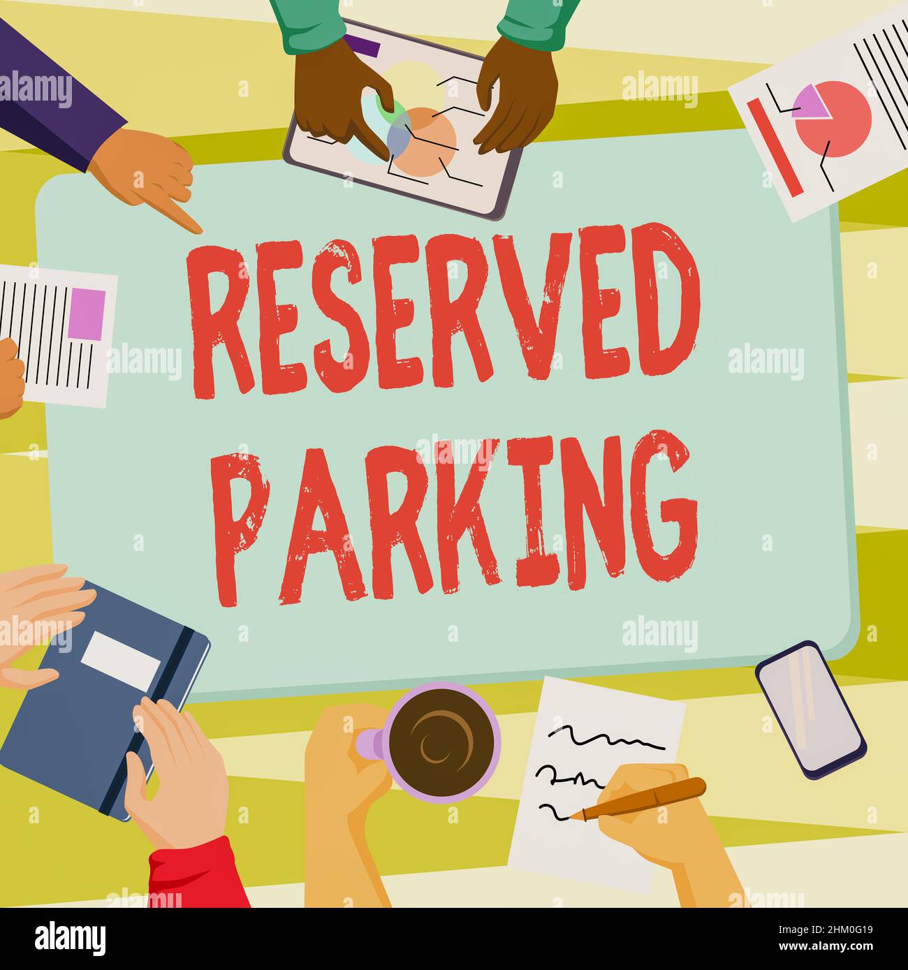 Conceptual caption Reserved Parking. Internet Concept parking spaces ...