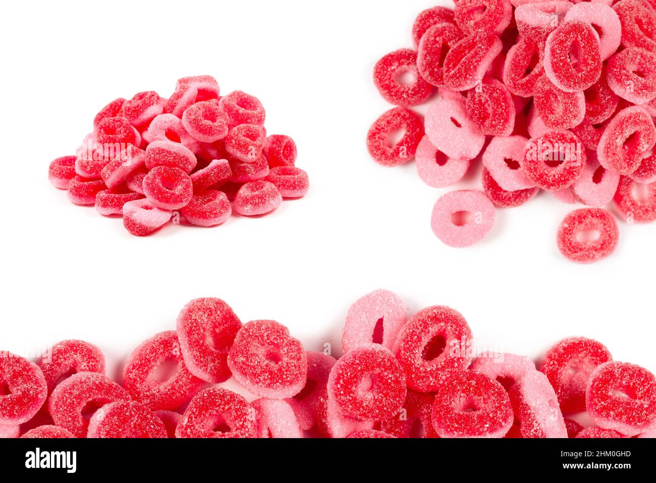 Jelly rings isolated on white background. Pink rings Stock Photo - Alamy