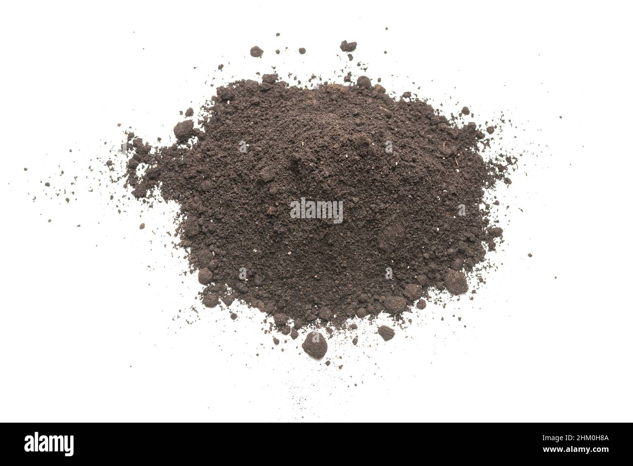 Black land for plant isolated on white background. Ground pattern Stock ...