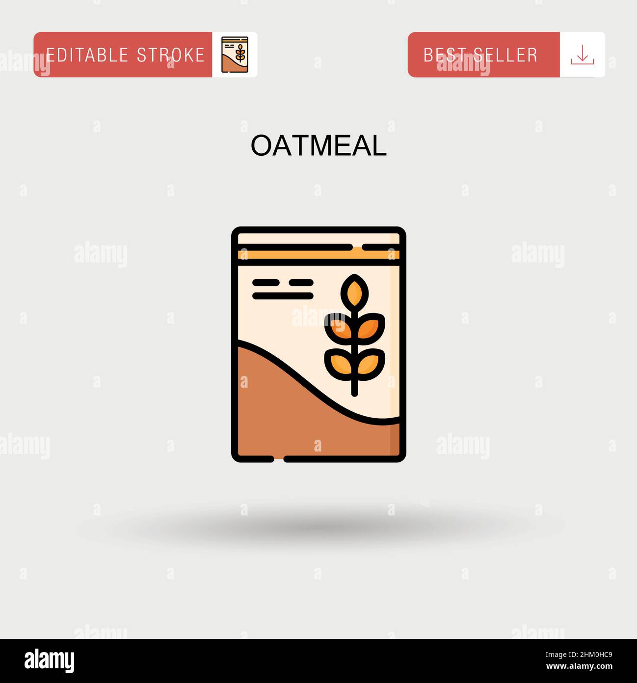 Oatmeal porridge top view Stock Vector Images - Alamy