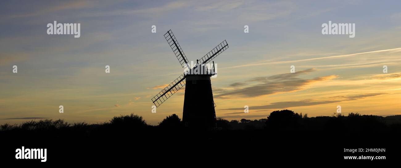 Sunset over Burnham Overy Staithe windmill, Burnham Overy Staithe ...