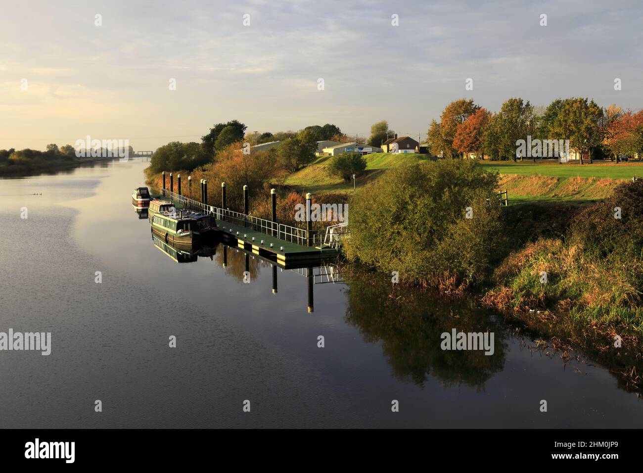 The river Great Ouse, Downham Market town, West Norfolk, England, UK ...