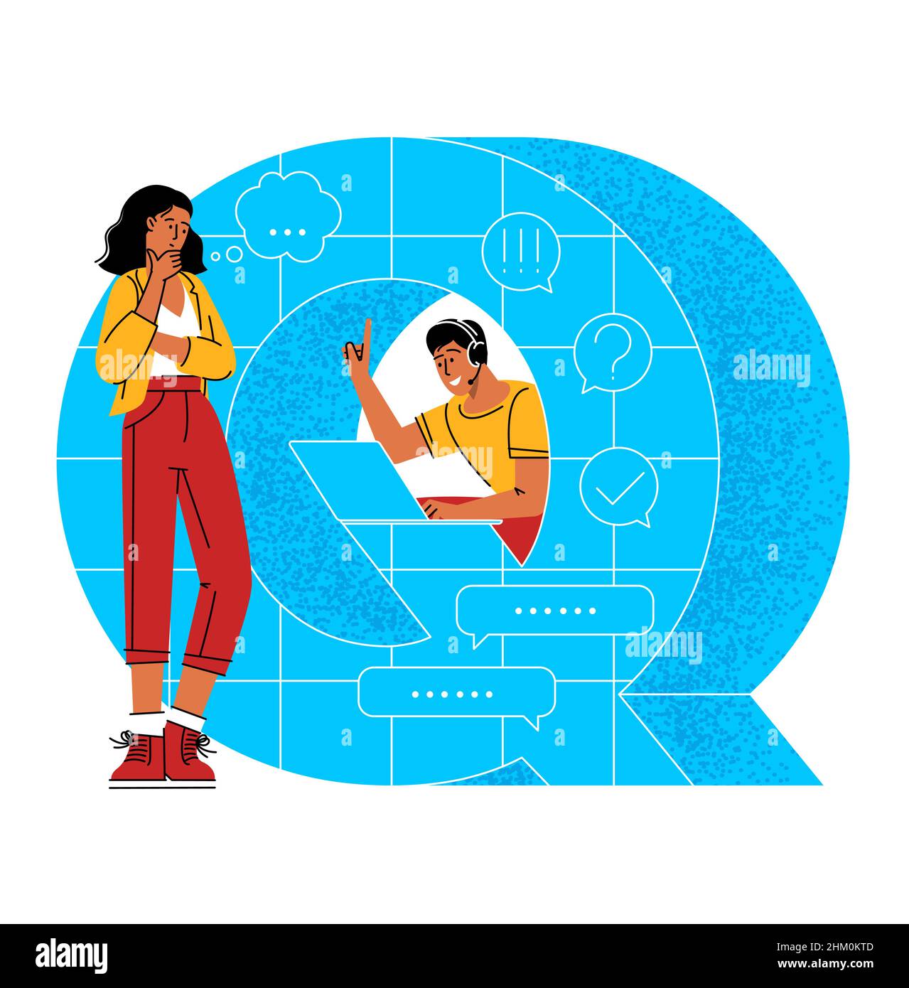 Call center characters contact Stock Vector Images - Alamy