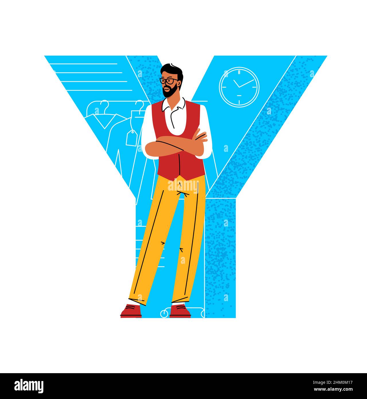 English alphabet with people characters Stock Vector Image & Art - Alamy