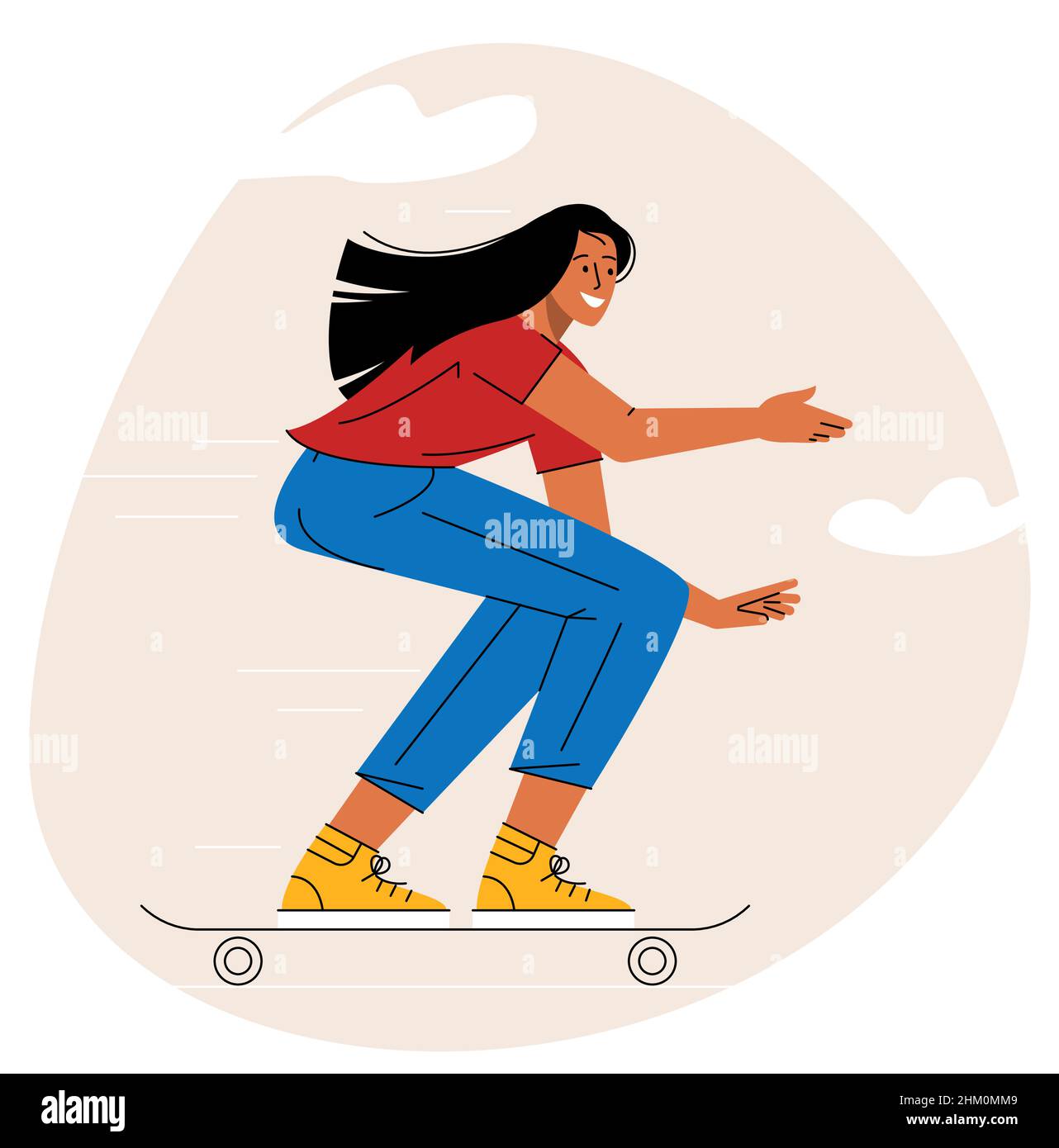 Cartoon skater girl hi-res stock photography and images - Alamy