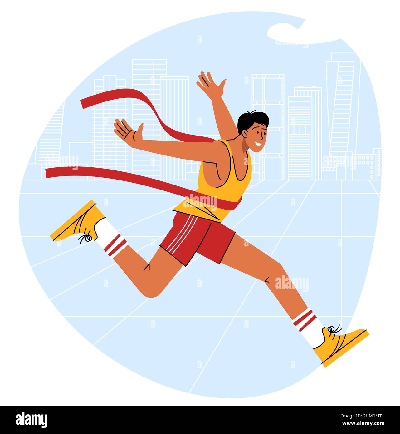 winner is breaking ribbon at finishing line Stock Vector Image & Art ...