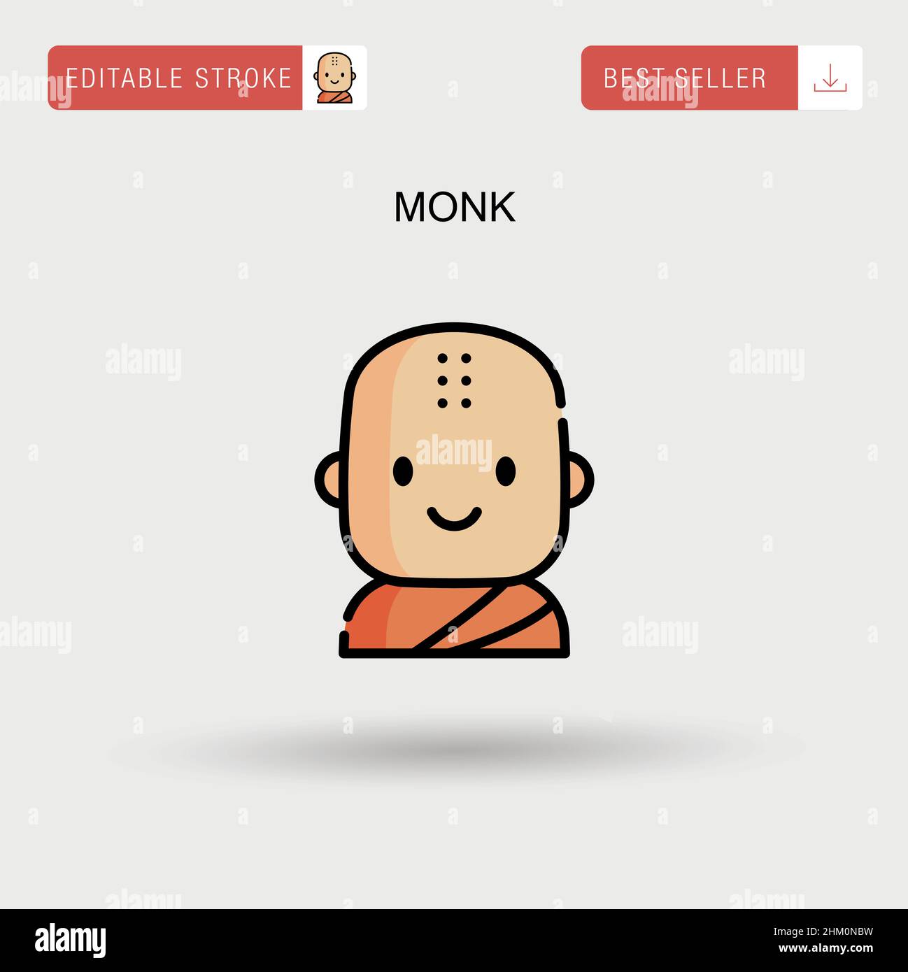 Buddhist monk and view Stock Vector Images - Alamy