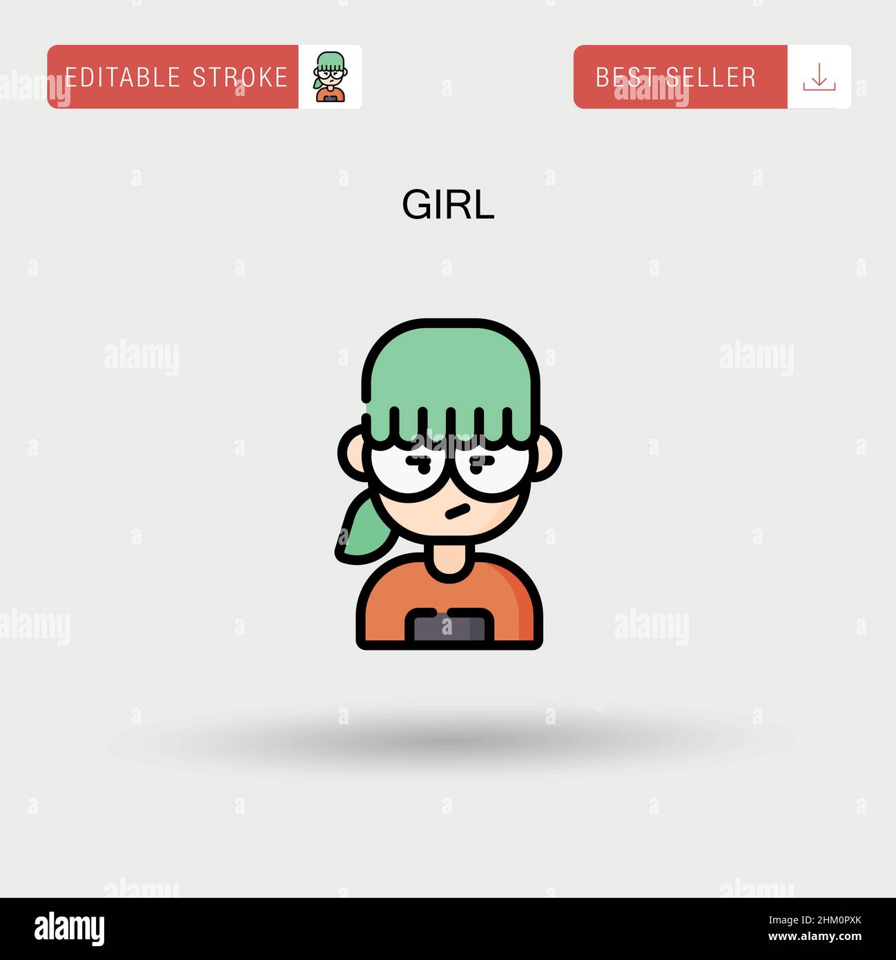 Girl Simple vector icon Stock Vector Image & Art - Alamy