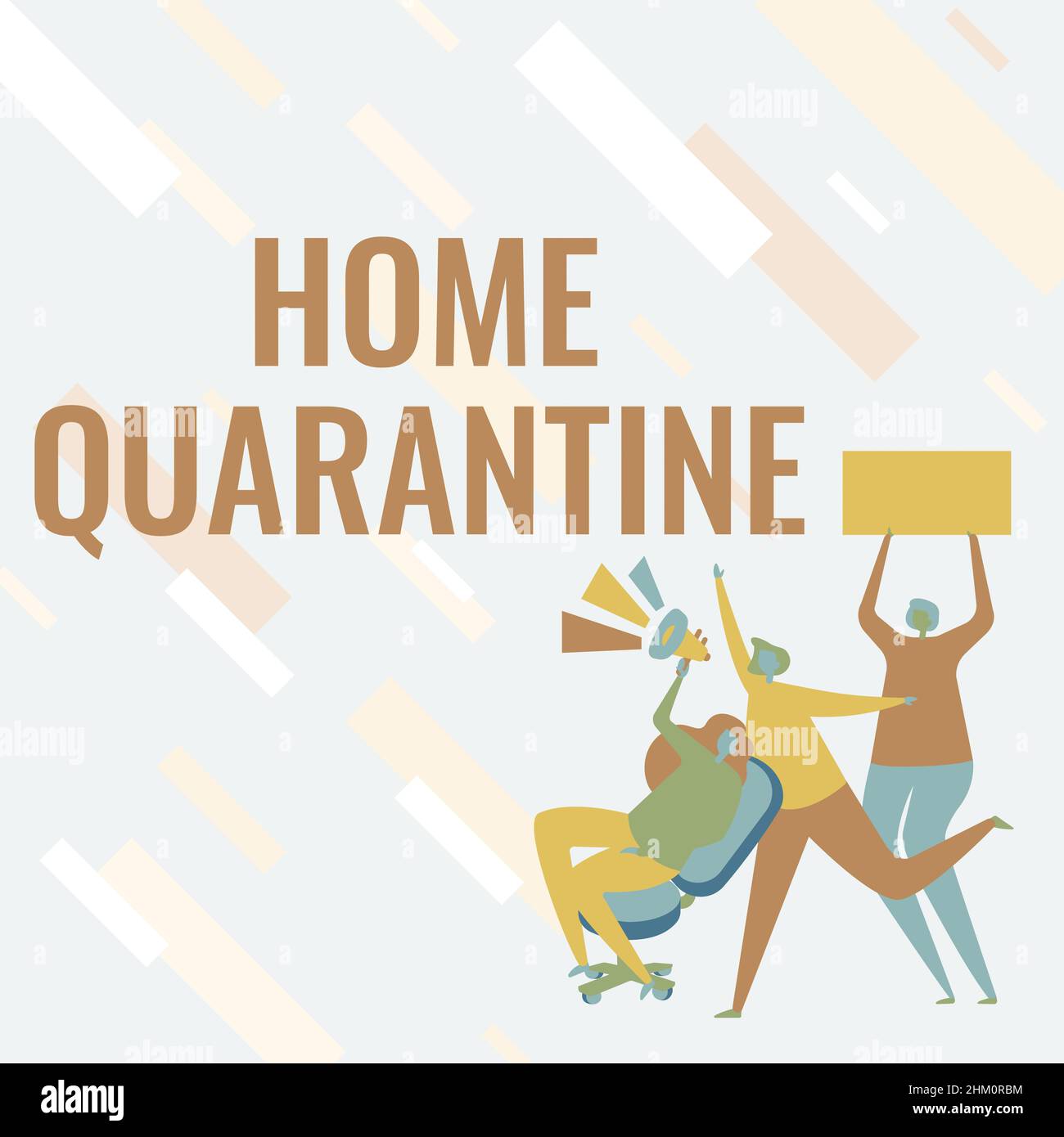 Sign displaying Home Quarantine. Word Written on Encountered a possible ...