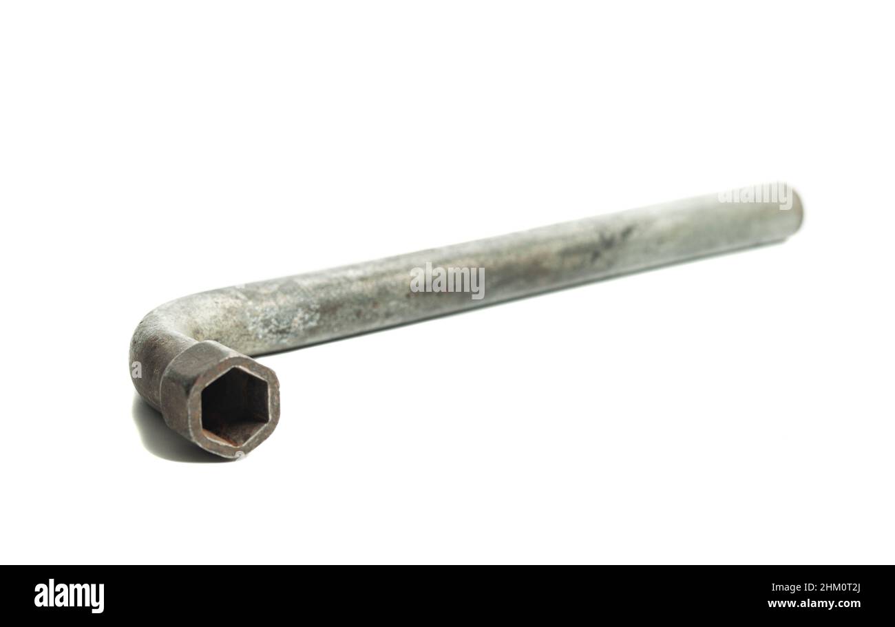 car key for repairing wheels isolated on white background Stock Photo ...